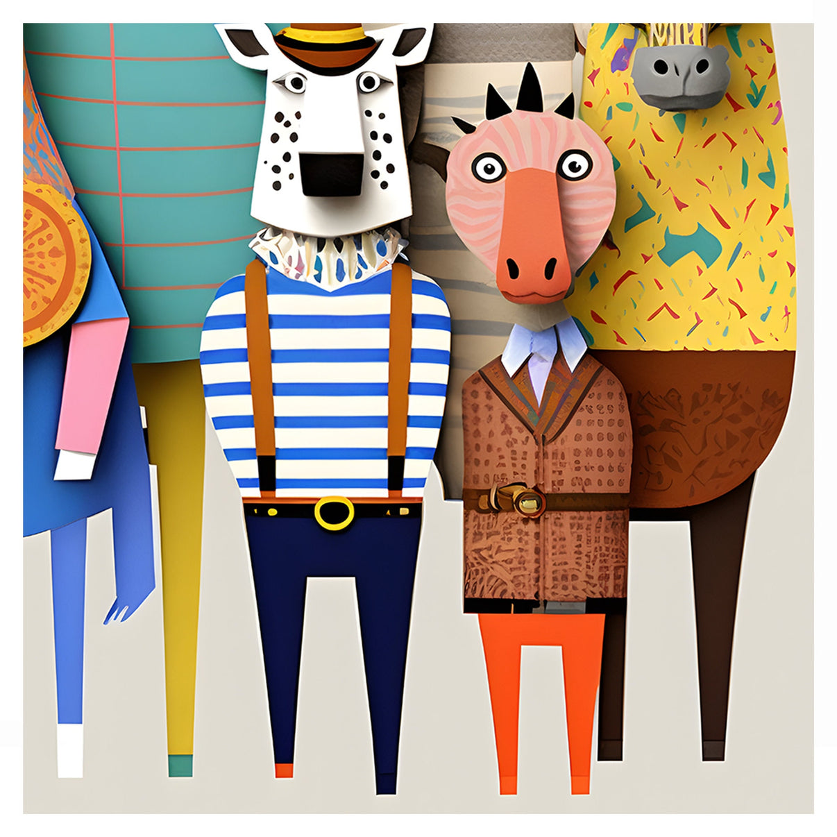 Whimsical Animal Friends Papercraft Art Print – Dare to Dream Prints