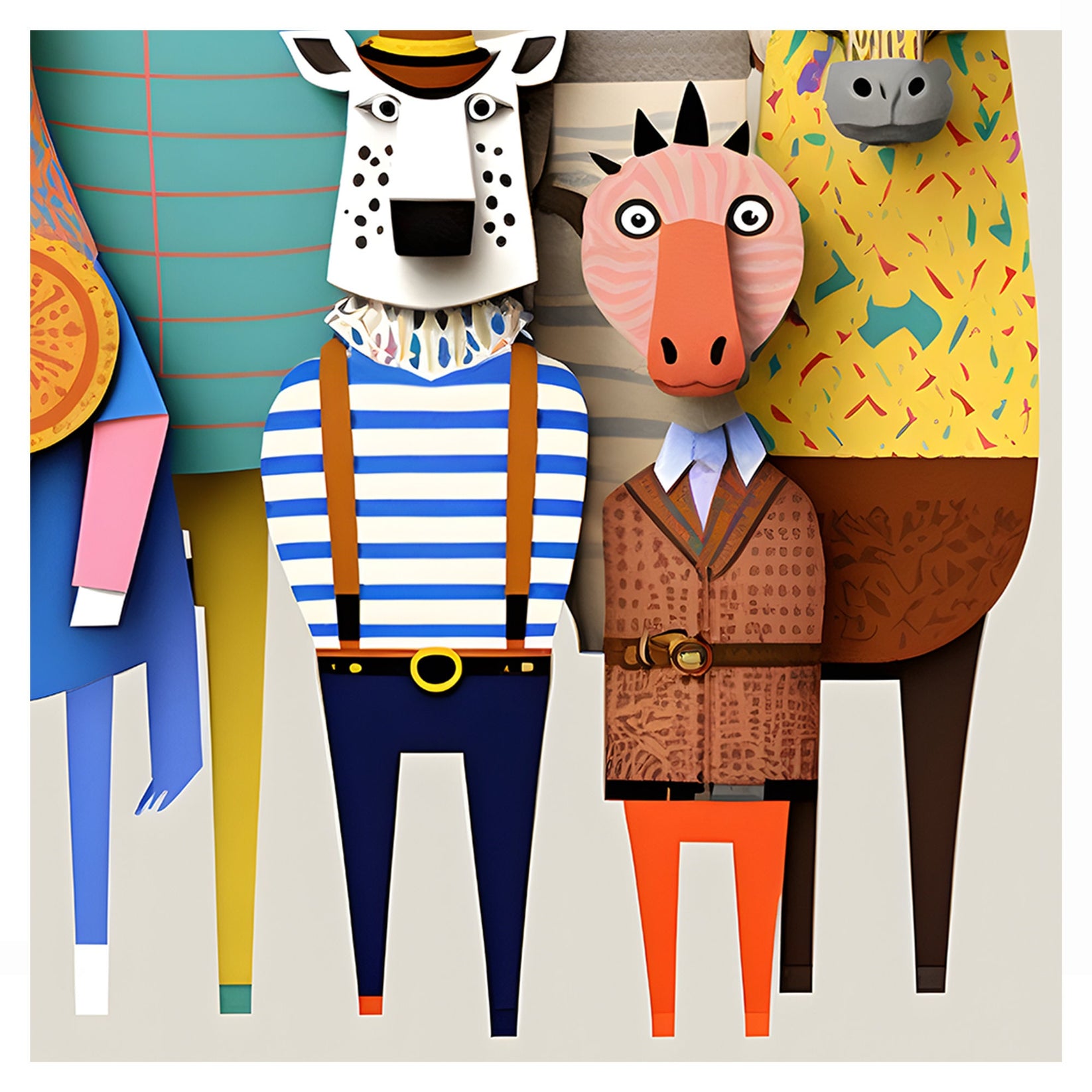 Whimsical Animal Friends Papercraft Art Print – Dare to Dream Prints