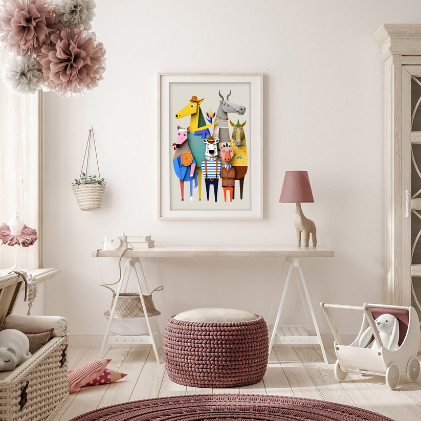 Whimsical Animal Friends Papercraft Art Print – Dare to Dream Prints